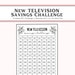 New Television Savings Challenge Printable | US Letter Size Savings ...