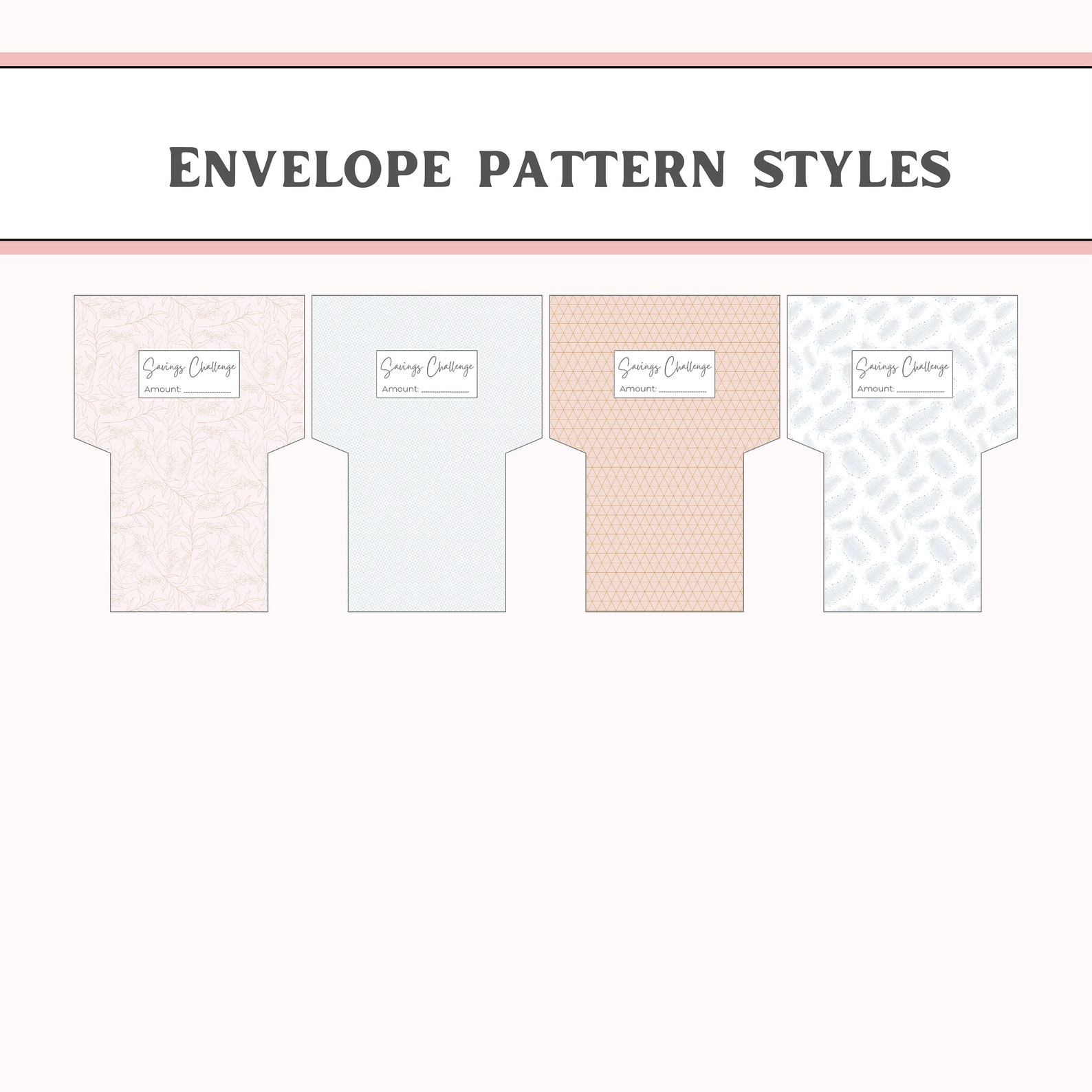 Savings Challenge DIY ENVELOPE BUNDLE 12 Pattern Envelopes - Etsy