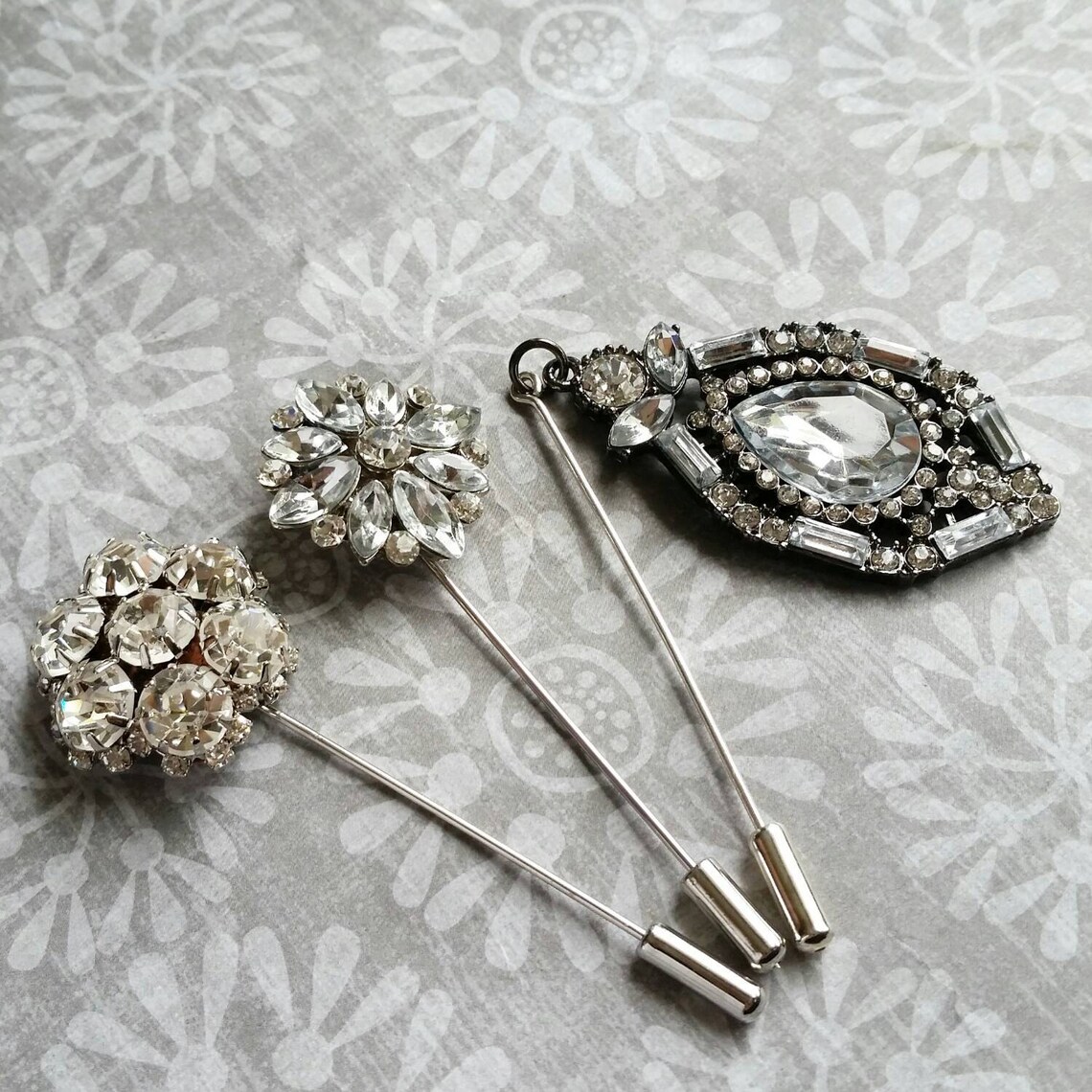 Hijab Pin, Sparkling Statement Scarf Pin, Rhinestone Hijab Pin, Bridal ...
