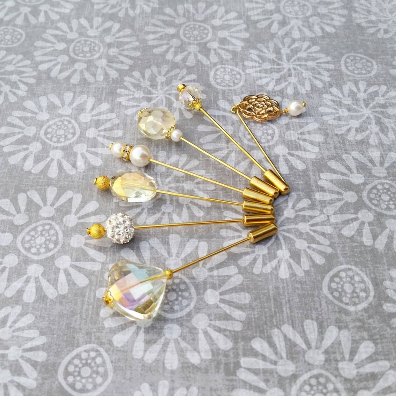 Hijab Pin Set Gold Hijab Pins Gold and Glitter Hijab Pins - Etsy
