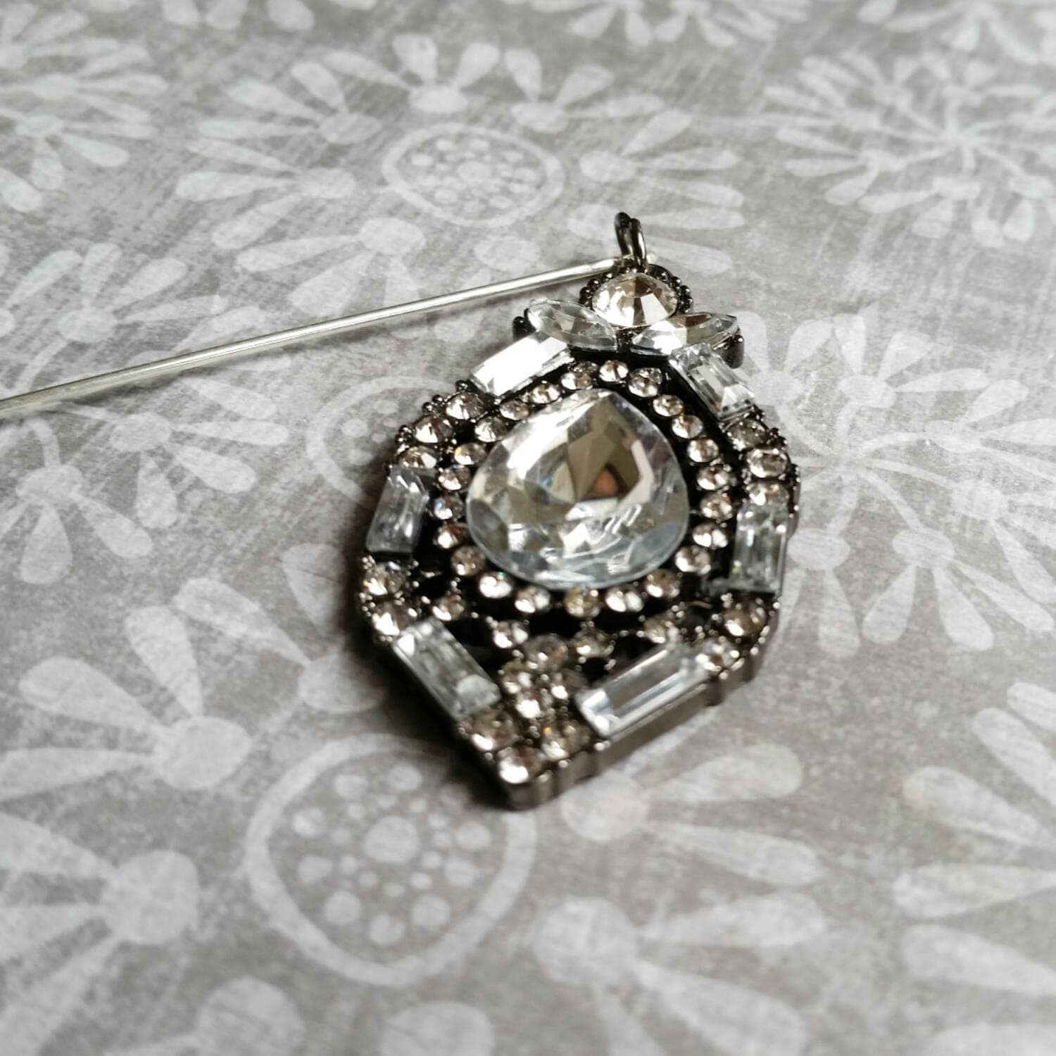 Hijab Pin, Sparkling Statement Scarf Pin, Rhinestone Hijab Pin, Bridal ...