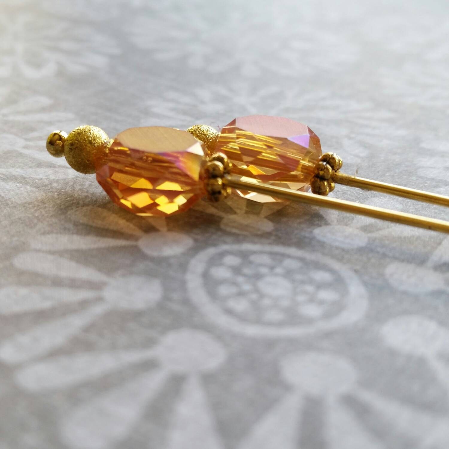 Peach Hijab Pin, Scarf Pin, Hijab Accessory, Bridal Hijab, Hat Pin ...