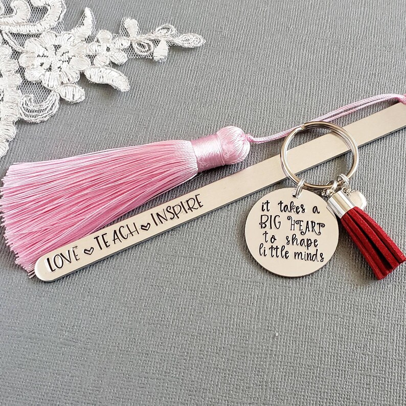 Teacher Gift Set Teacher Keychain Bookmark for Teachers - Etsy