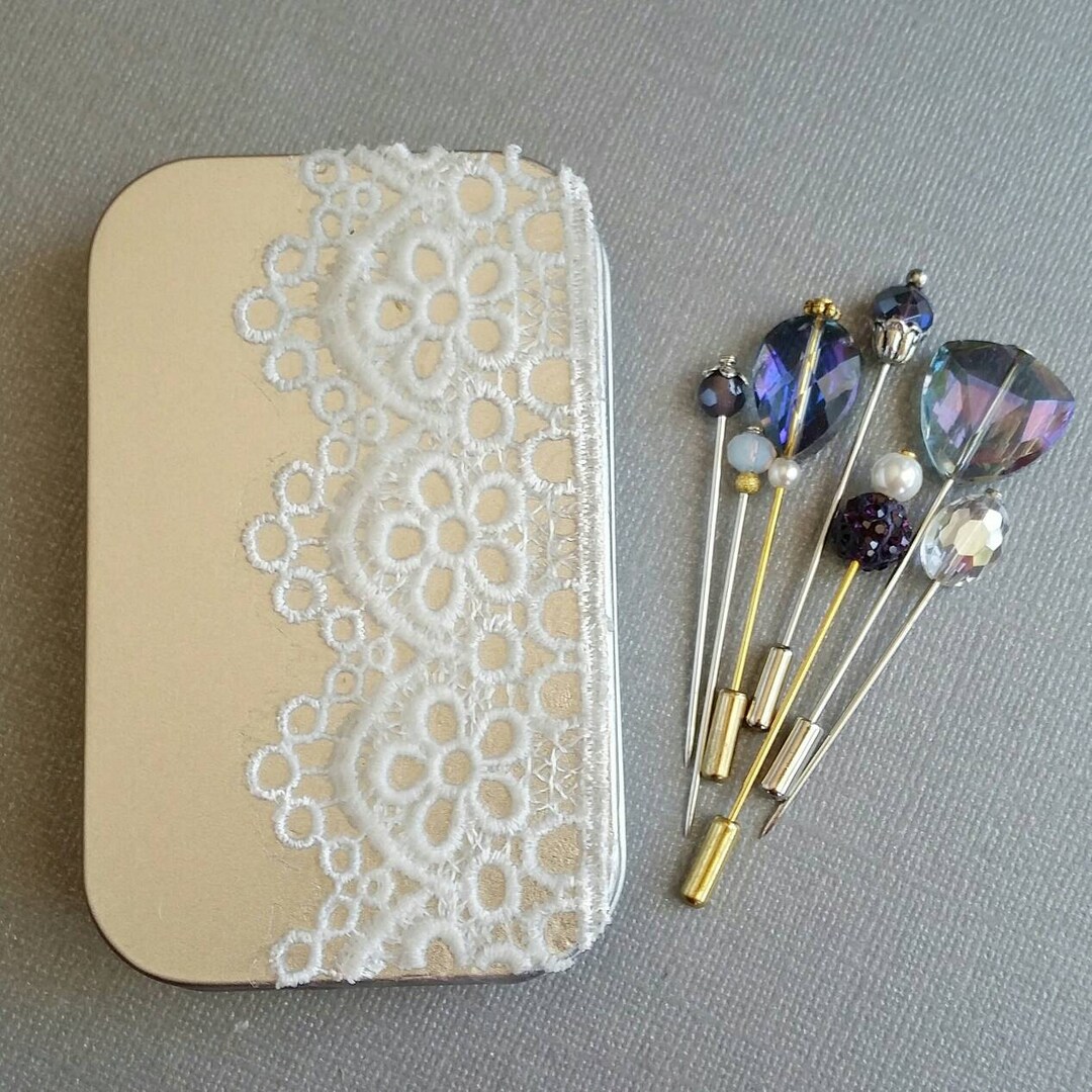 Purple Hijab Pin Set Tin, Hijab Pin Box, Hijab Accessories, Bridal ...