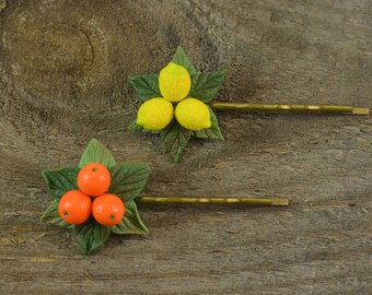 Orange hair clips | Etsy