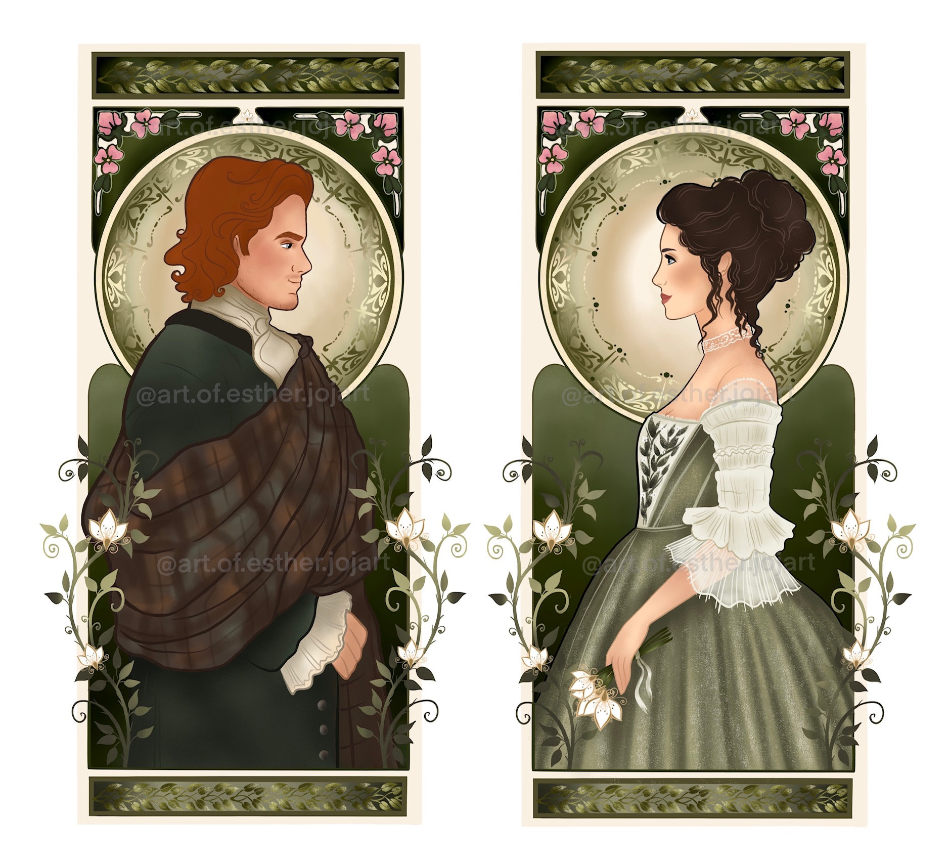 Outlander Wedding Art Nouveau Print SET Limited Edition / | Etsy