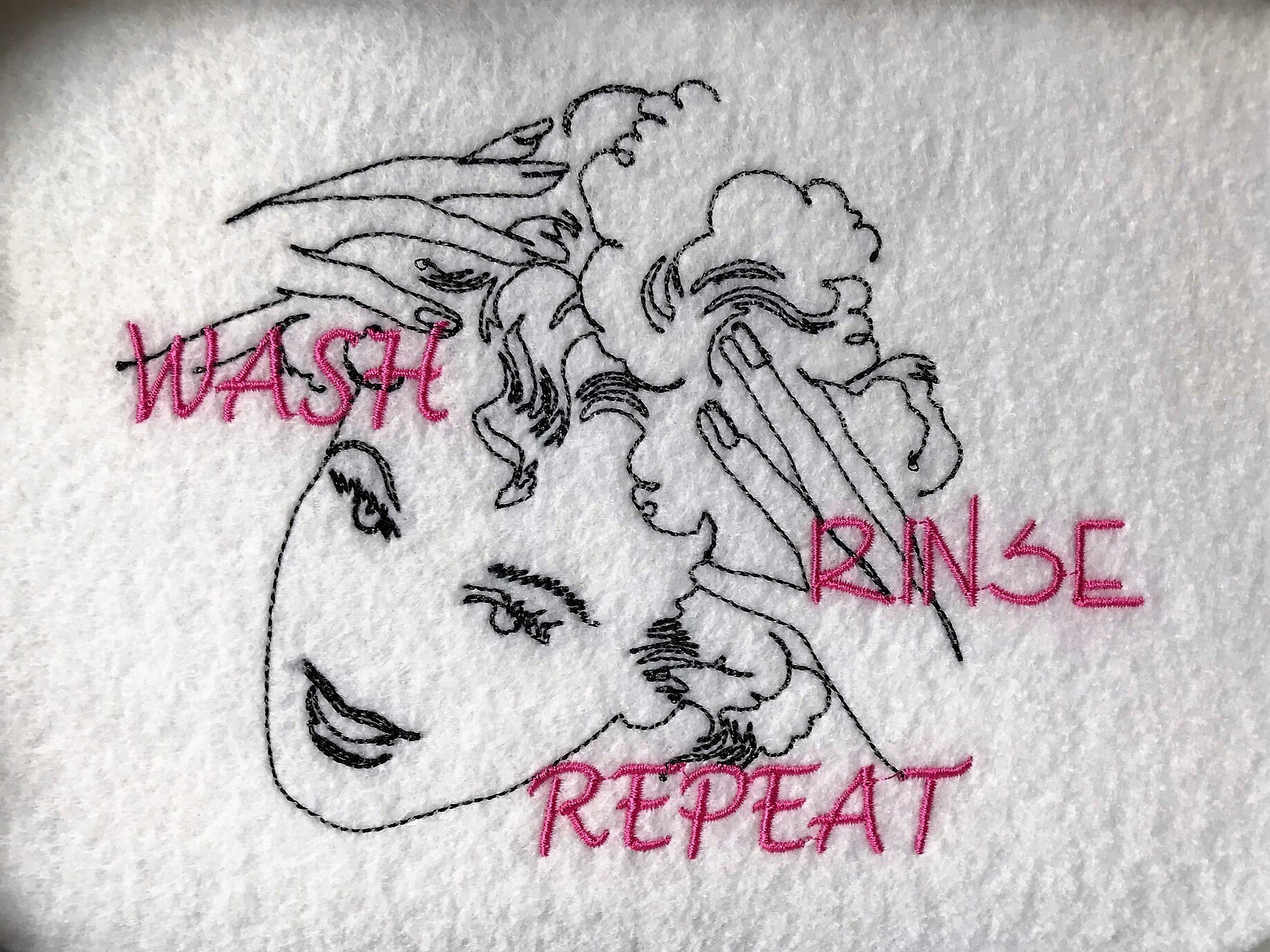 Wash Rinse Repeat! Hairdresser Beautician Embroidery File, 5x7 Instant ...