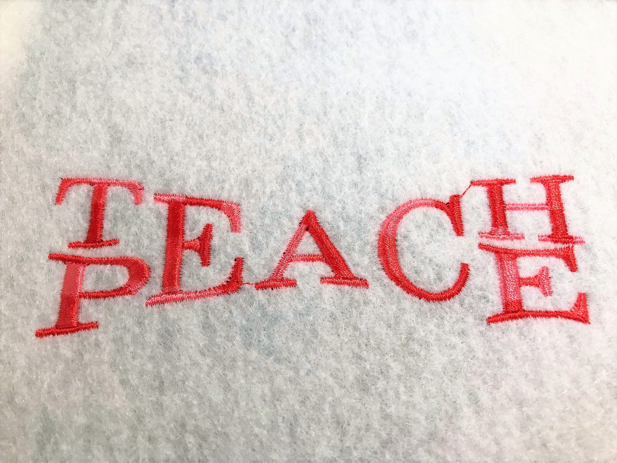 TEACH PEACE, Word Art, Custom Embroidery File, Fits 5x7 Frame Instant ...