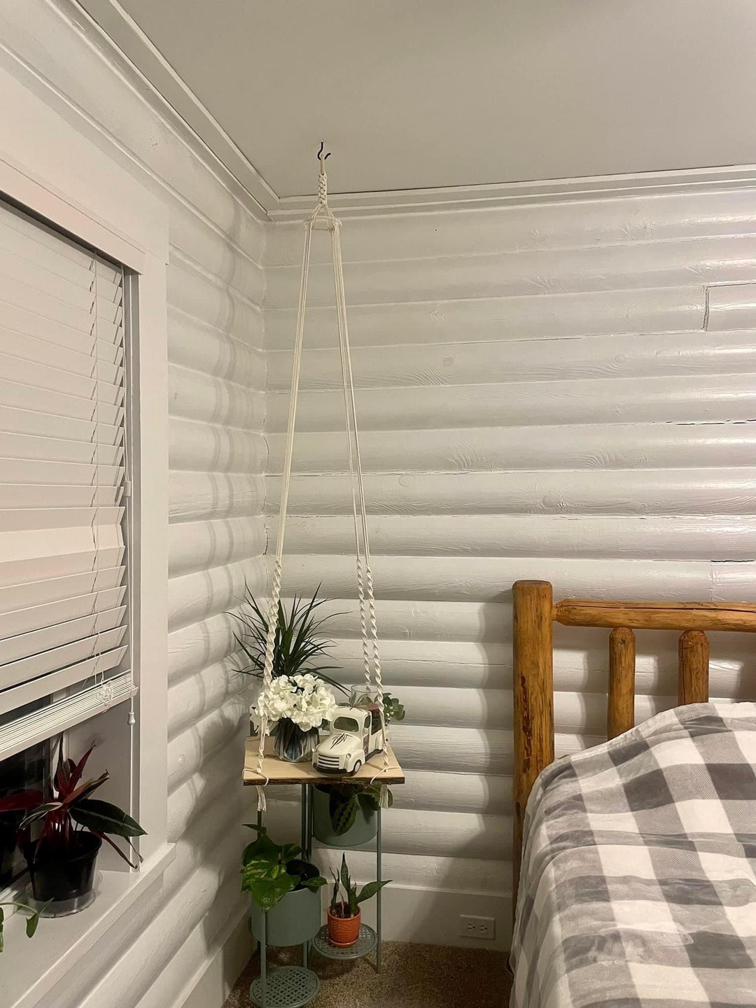 Macrame Hanging Side Table - Etsy