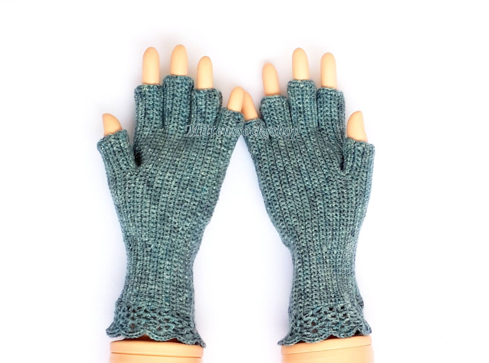 Denim Blue Half Finger Gloves, Denim Blue Womens Half Finger Gloves ...