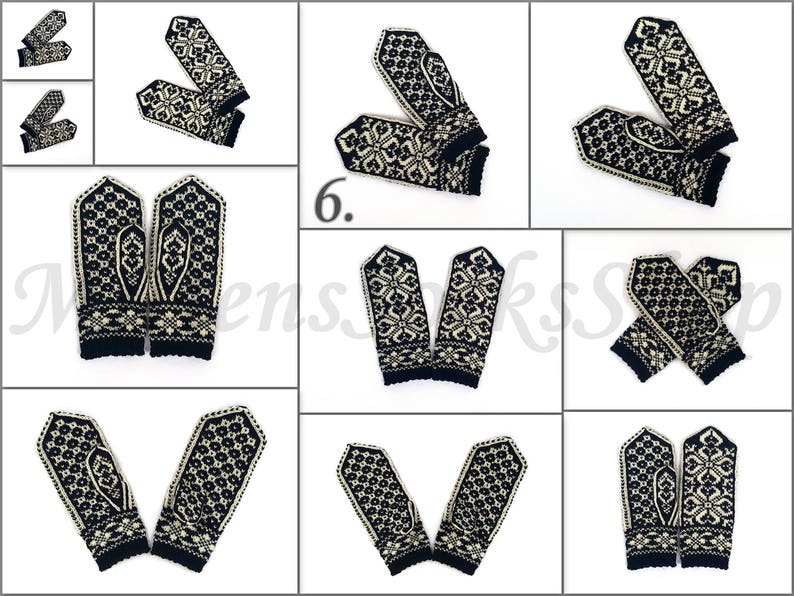 Hand Knitted Wool Nordic Mittens: Scandinavian Winter Gloves - Etsy
