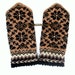 Beige Black Hand Knitted Wool Mittens, Latvian Mittens, Beige Black ...