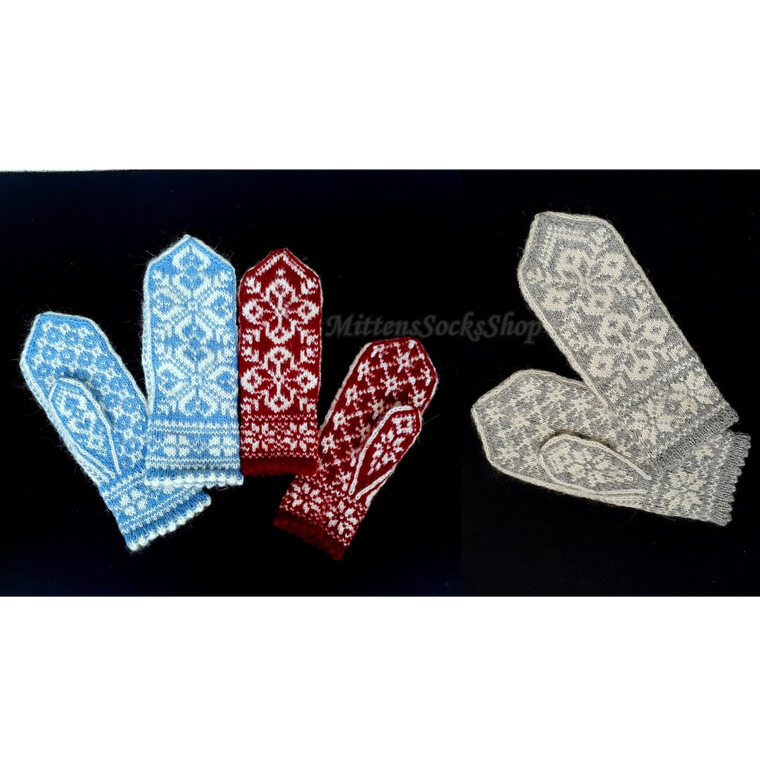 Hand Knit Nordic Mittens, Scandinavian Mittens, Nordic Gloves, Wool ...
