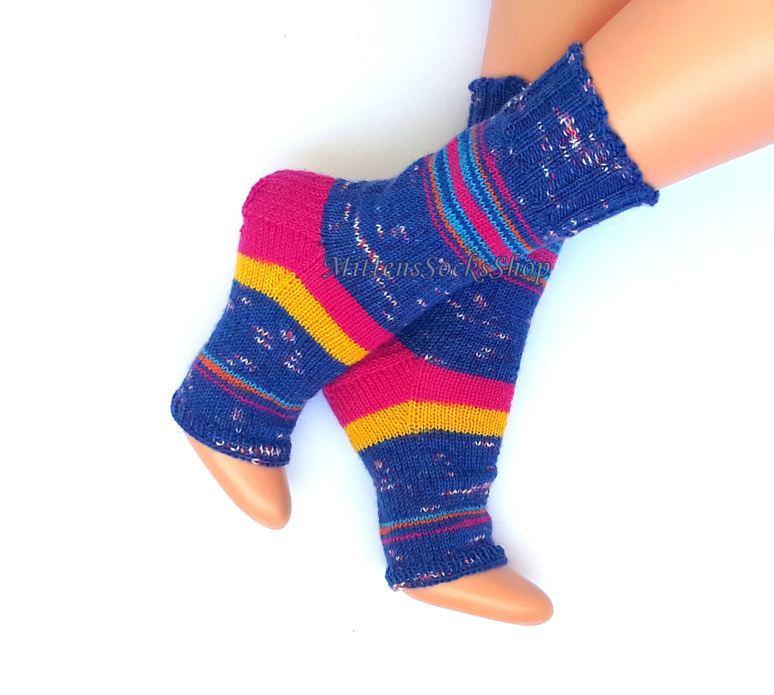 Blue Pink Yellow Yoga Socks With Heel Women's Yoga Socks | Etsy