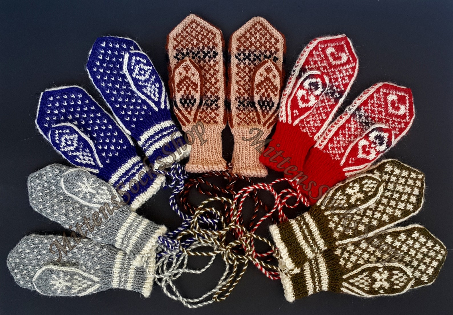 Hand Knitted Kids Christmas Mittens Children Mittens Baby - Etsy