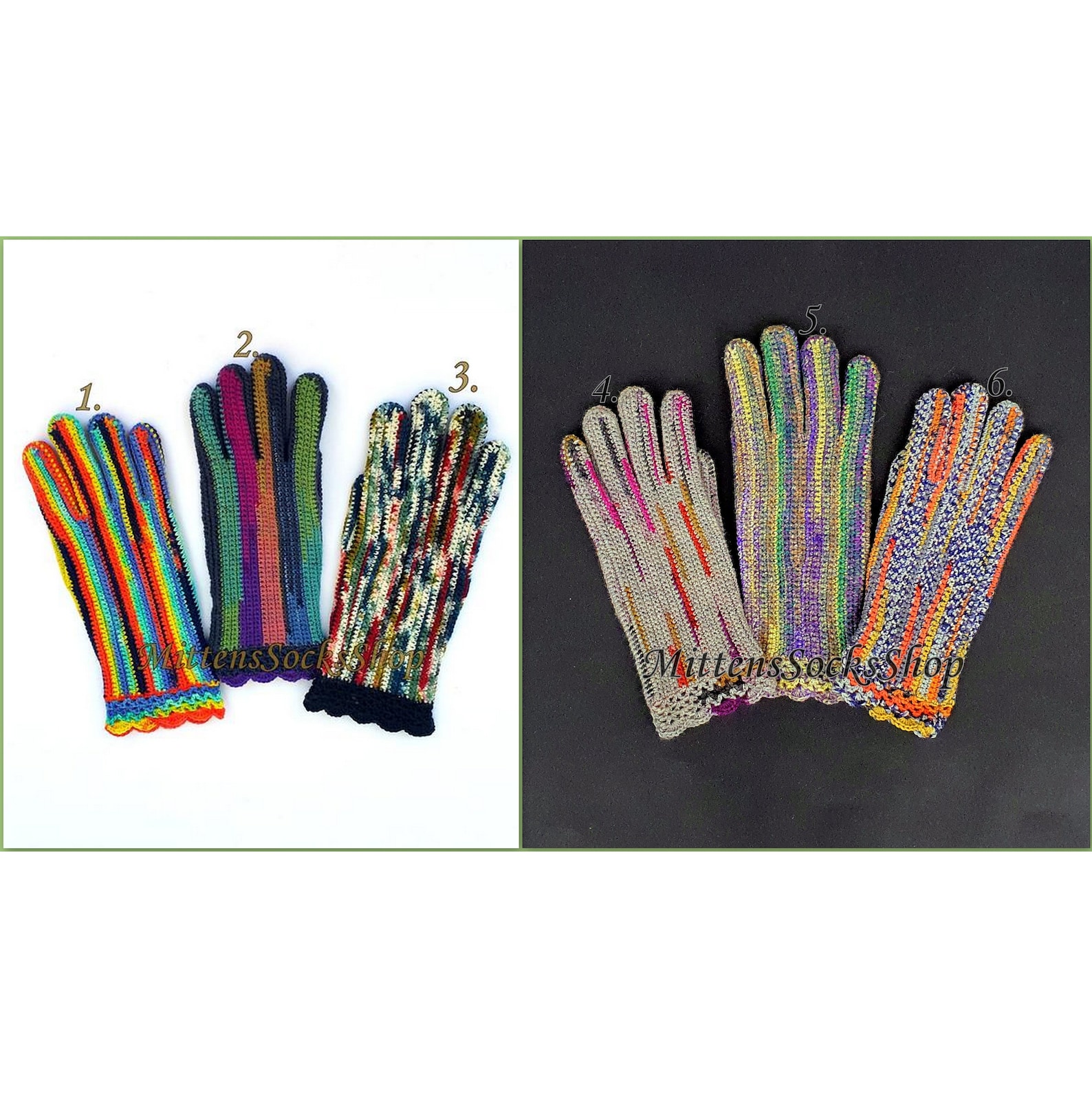 Rainbow Gloves With Fingers, Womens Multicolor Gloves With Fingers ...