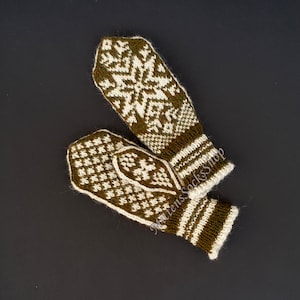 Hand Knitted Nordic Mittens, Norwegian Mittens, Hand Knit Wool Mittens ...