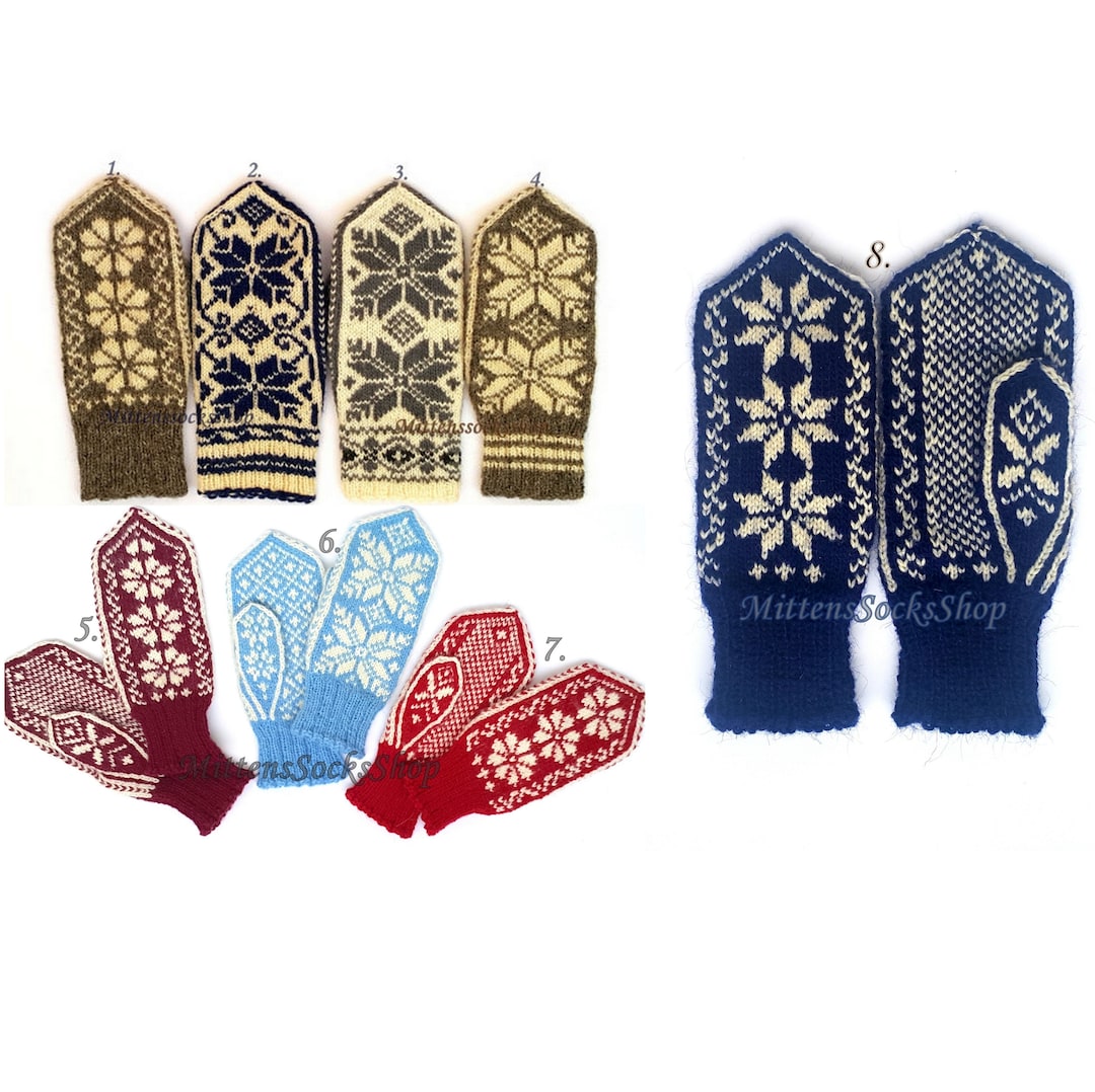 Nordic Mittens, Hand Knit Mittens, Wool Mittens, Norwegian Mittens ...