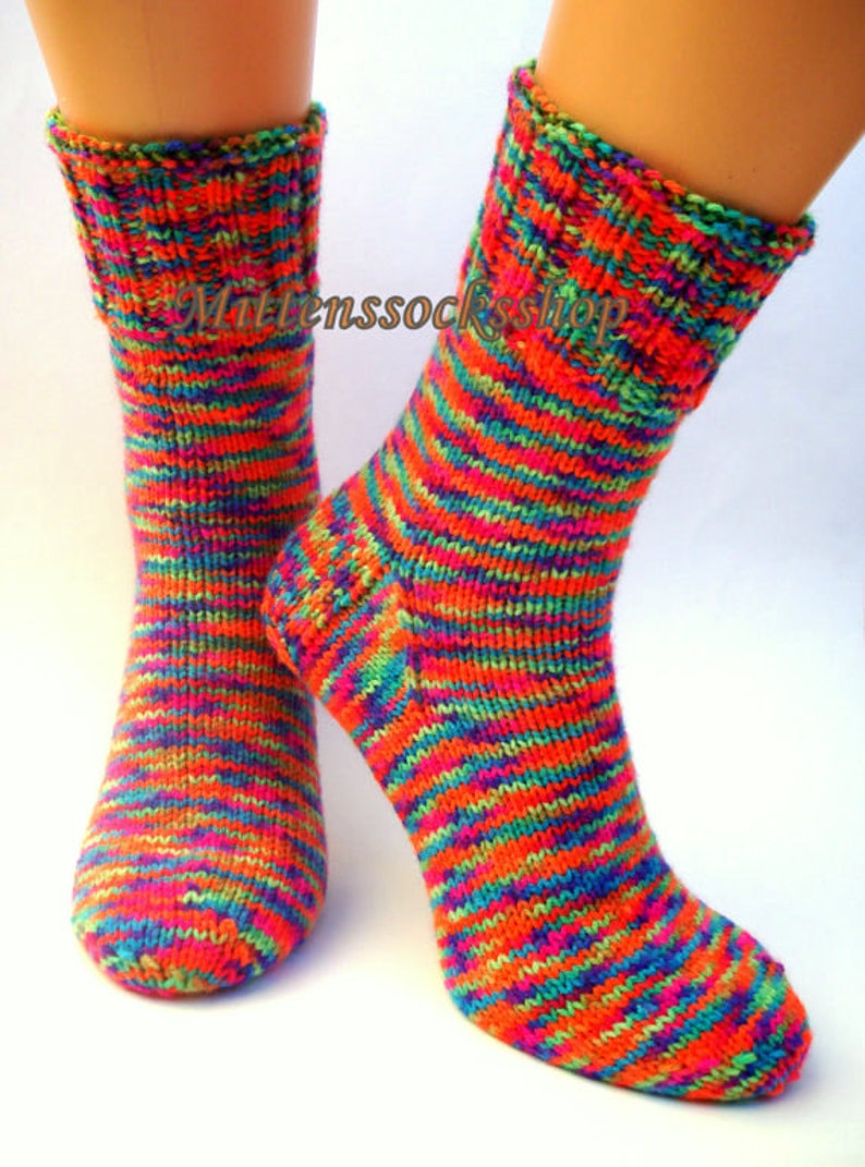 Hand Knitted Rainbow Socks Colorful Socks Multicolor Socks - Etsy