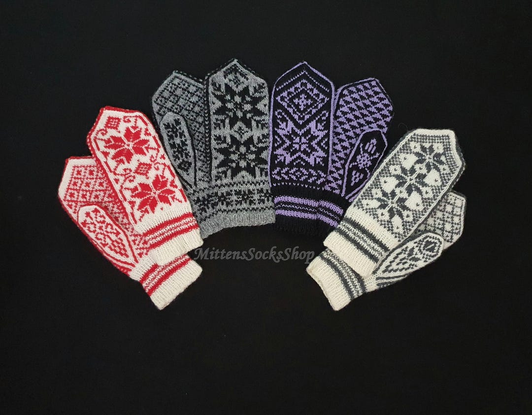 Hand Knit Norwegian Mittens, Handmade Selbu Mittens, Iceland Gloves ...