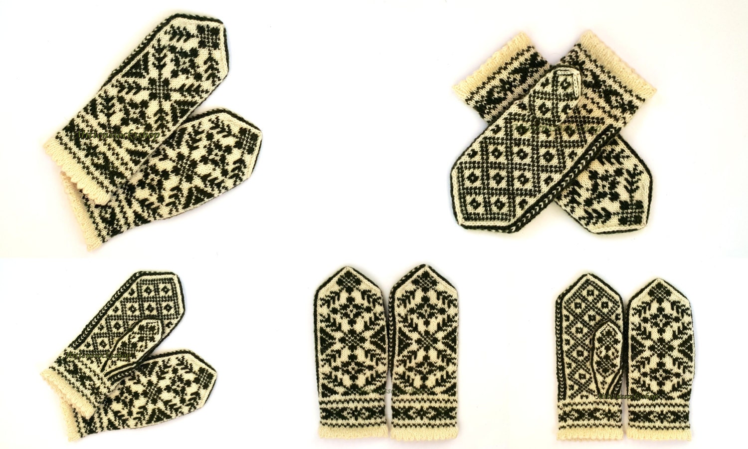 Nordic Mittens Hand Knitted Wool Mittens Norwegian Mittens - Etsy