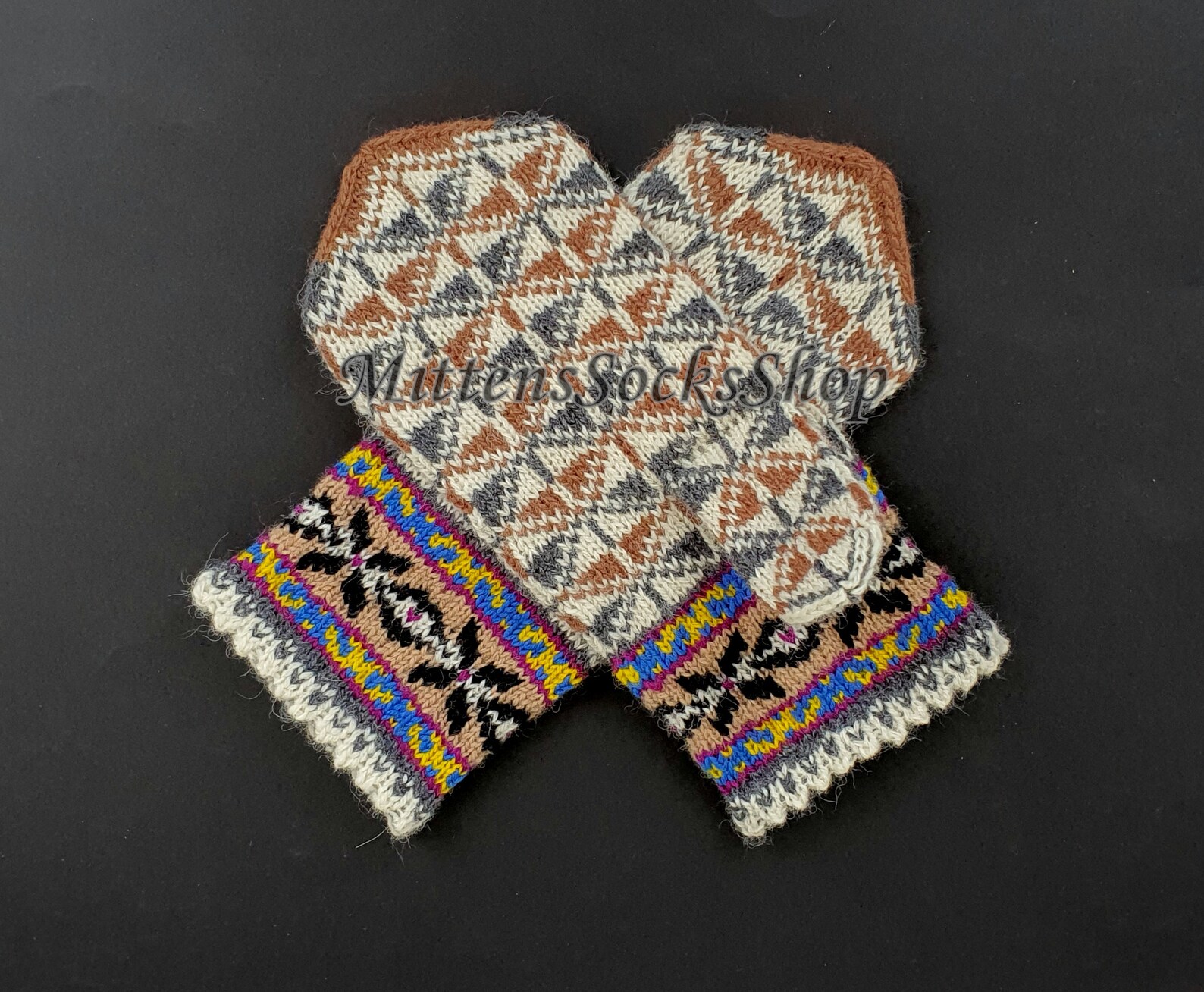 Hand Knitted Wool Mittens: Scandinavian Latvian Style - Etsy