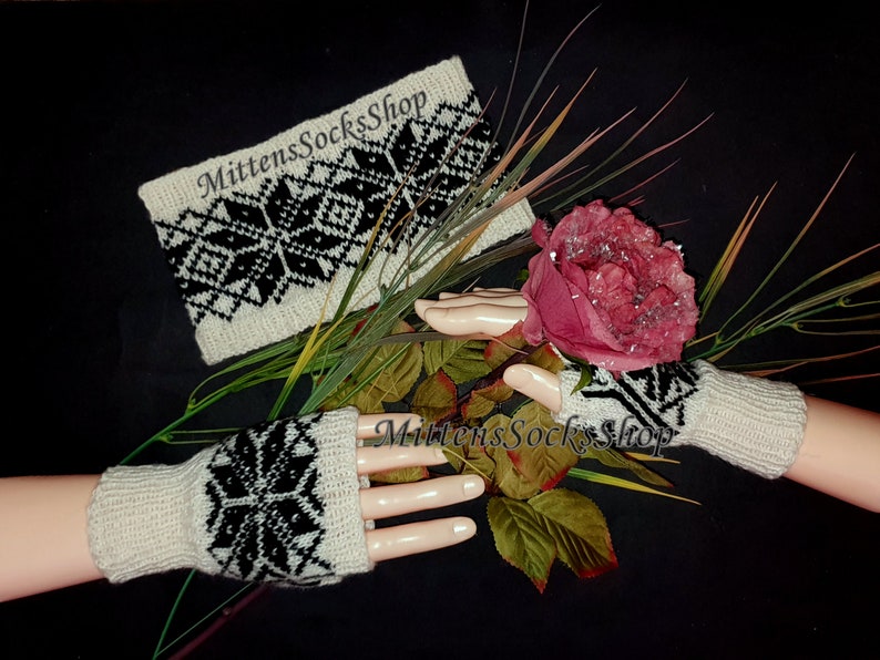 Wool Headband Hand Knit Ear Warmer Knit Headband Nordic Etsy