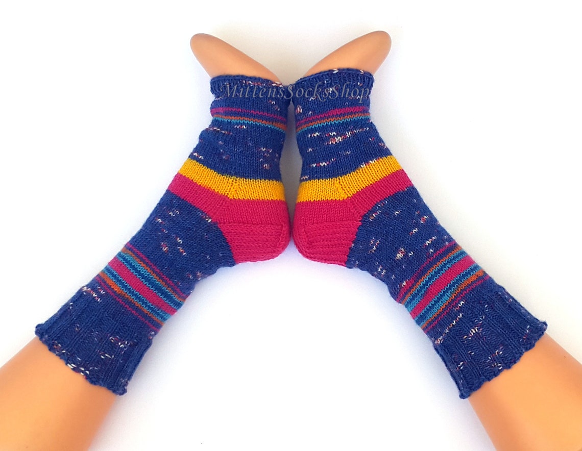 Blue Pink Yellow Yoga Socks With Heel Women's Yoga Socks | Etsy