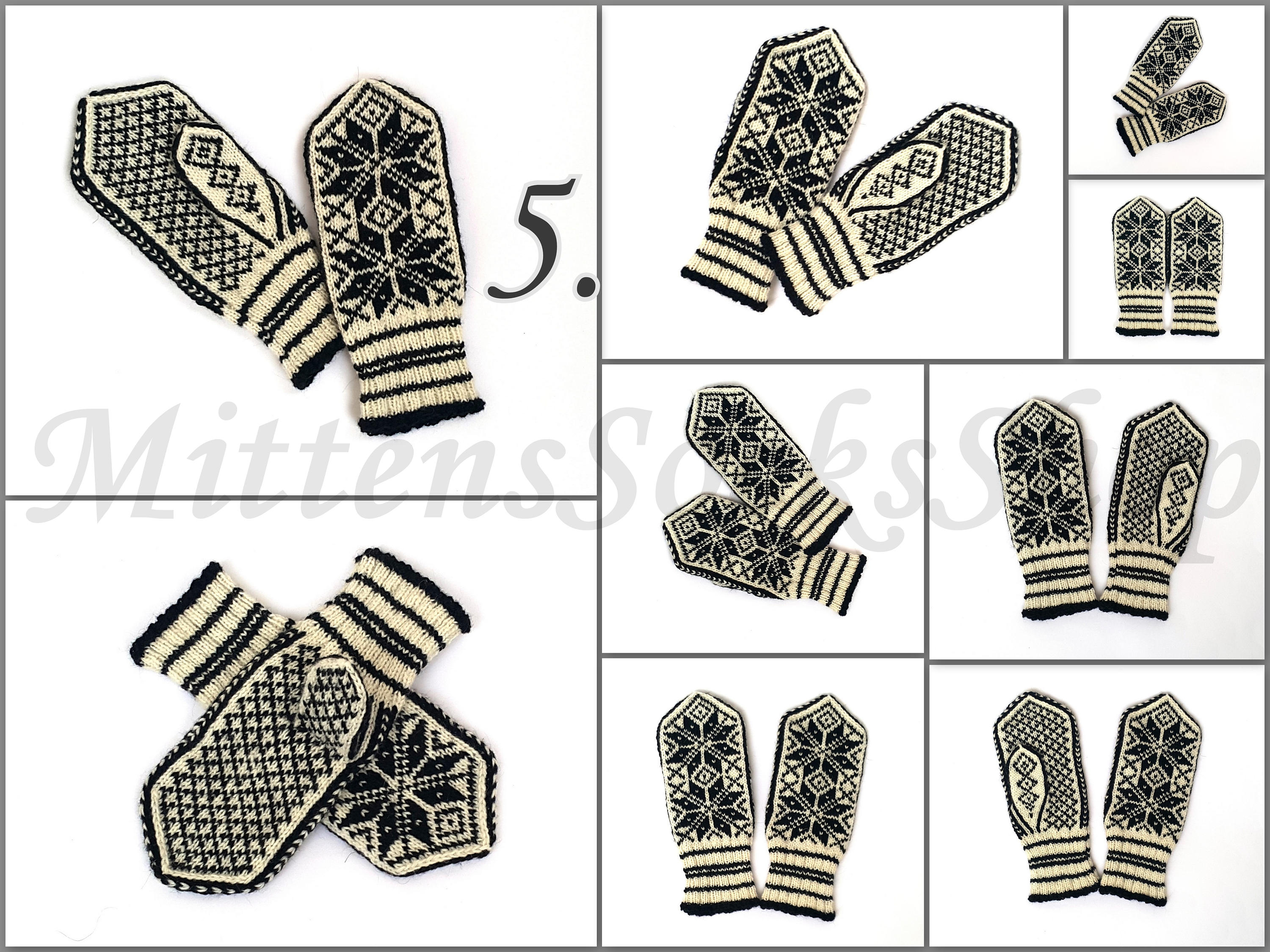 Hand Knitted Wool Nordic Mittens: Scandinavian Winter Gloves - Etsy