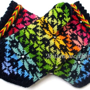 Rainbow Mittens, Hand Knitted Mittens, Rainbow Gloves, Latvian Mittens ...
