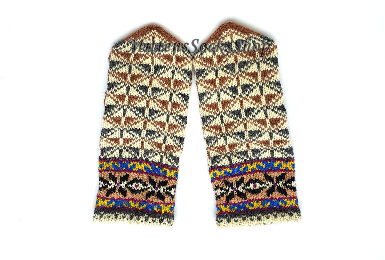 Hand Knitted Wool Mittens: Scandinavian Latvian Style - Etsy