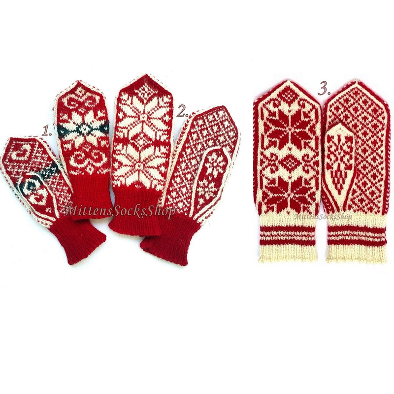 Red Mittens - Etsy