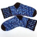 Hand Knitted Blue Black Socks, Blue Womens Socks, Blue Girls Socks ...
