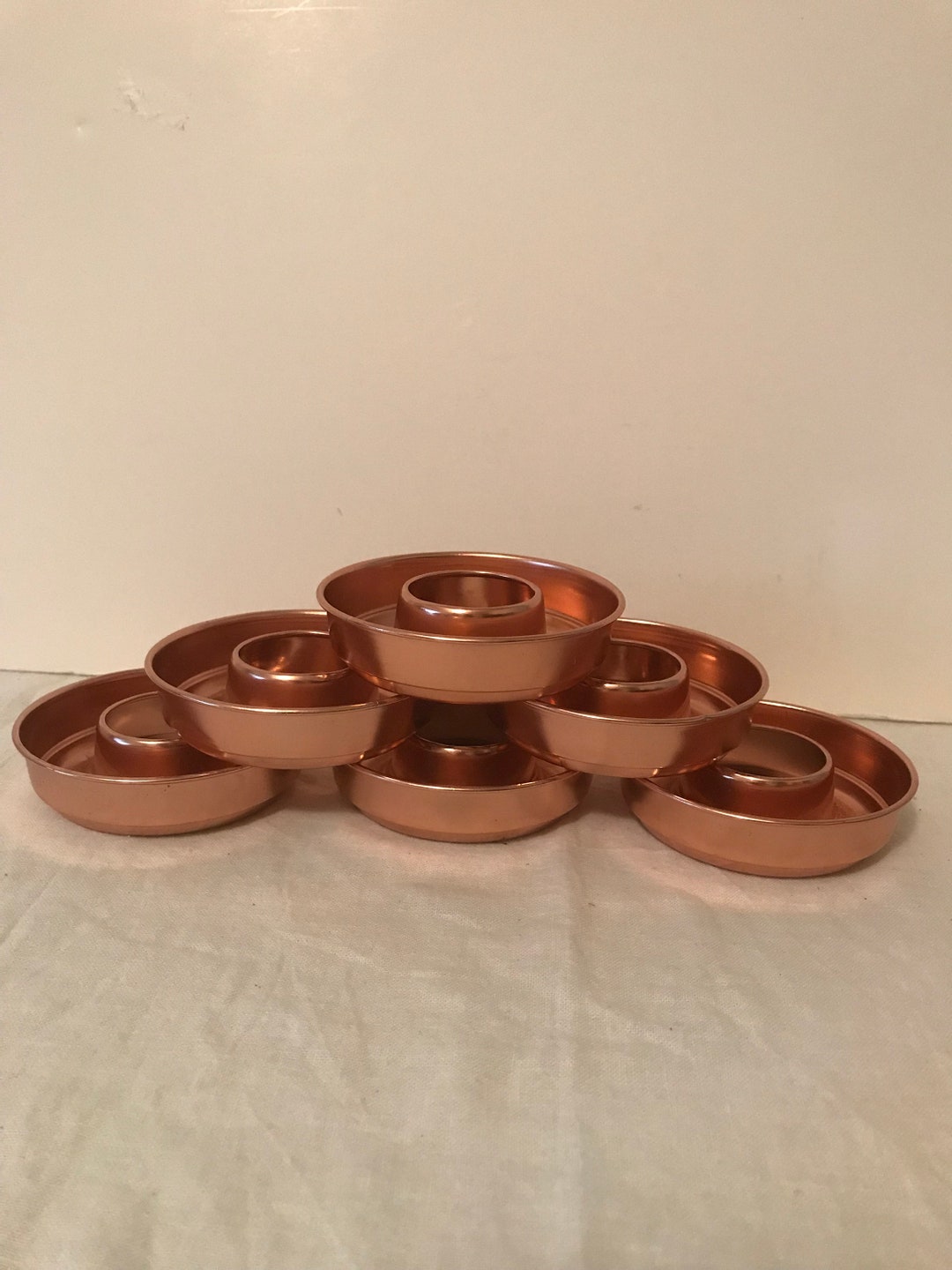 Vtg Copper Molds 6 Small Bundt Copper, Cake, Jello,Ice Rings or Aspic ...