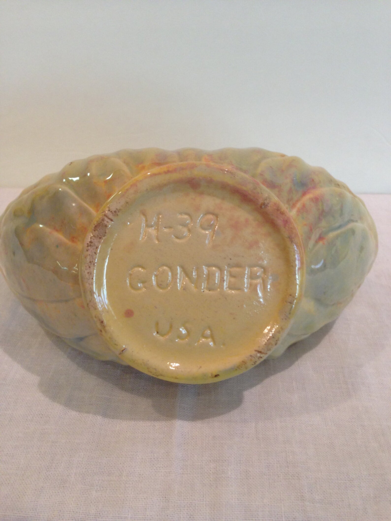 Vintage Lawton Gonder Pottery Basket: Yellow Art Pottery, H-39 - Etsy