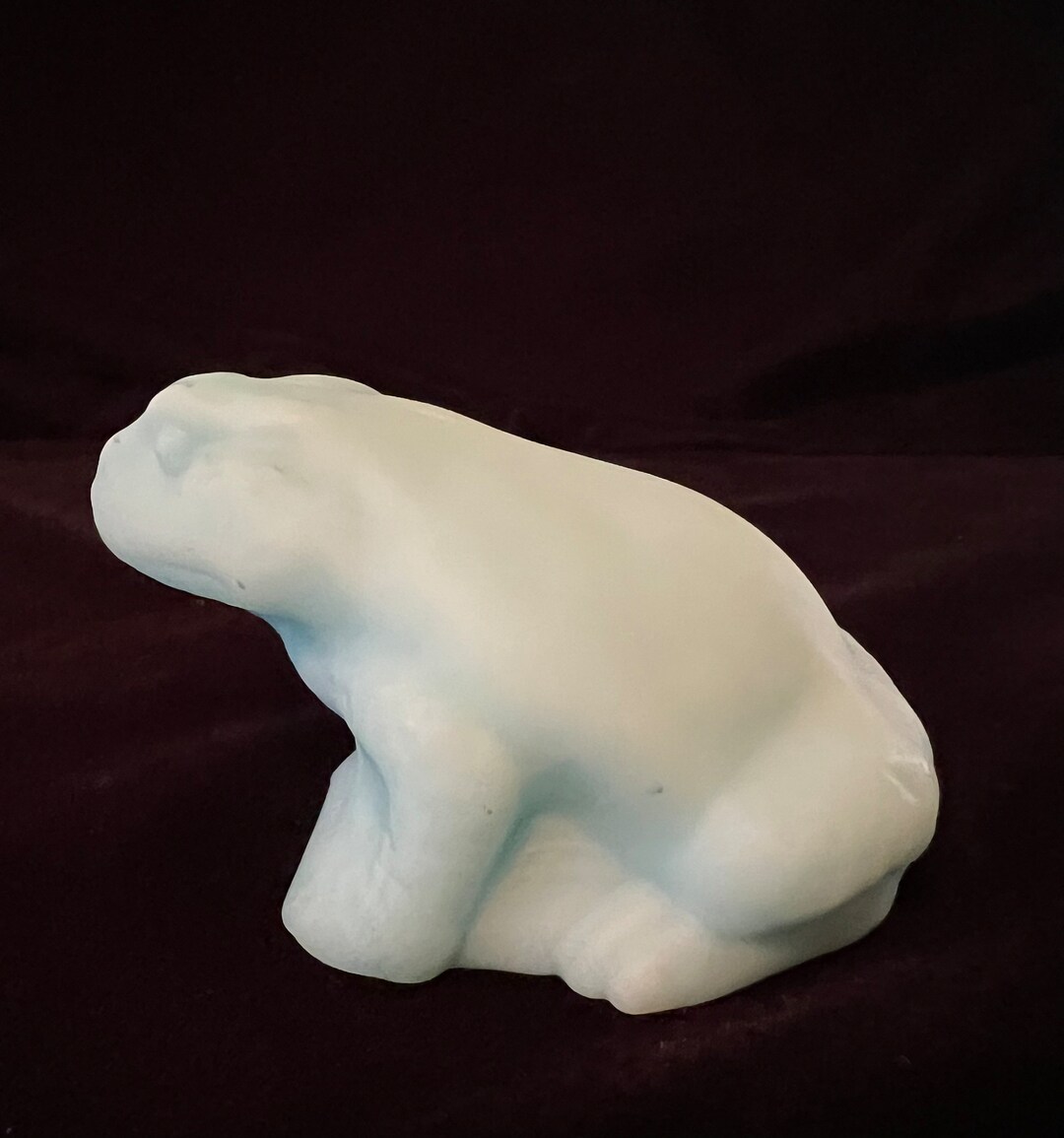 Fenton Blue Satin Frog Figurine, Paper Weight, Shelf Sitter,non ...