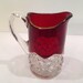 Ruby Red Flash and Crystal Pitcher With Gold Rim, Vintage,souvenir ...