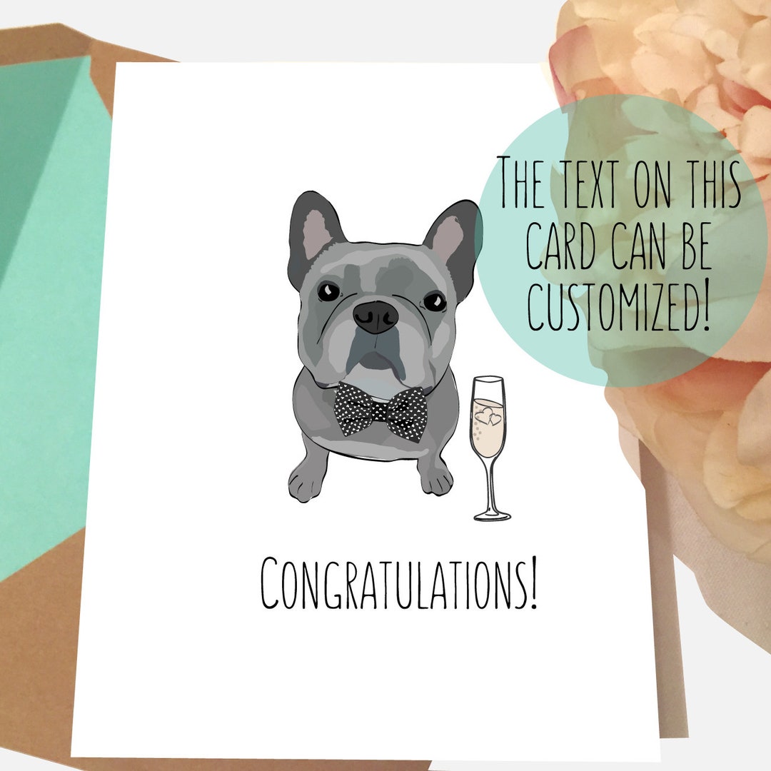 Dog Wedding Cards | Frenchie Card | Congratulations | French Bulldog I ...