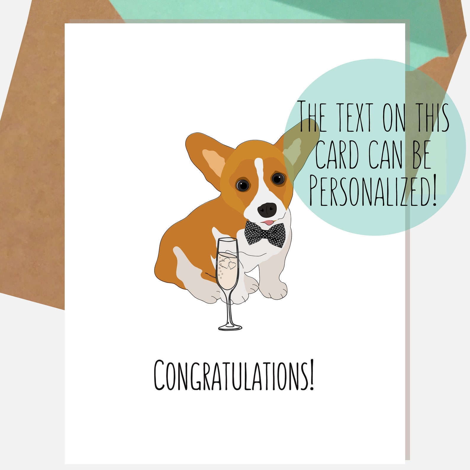 Corgi Welsh Card Wedding Card Congratulations - Etsy