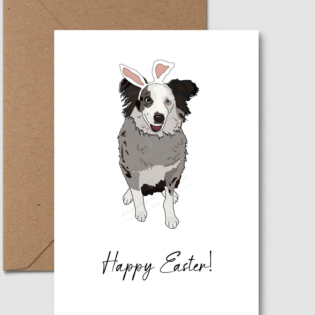 Australian Shepherd Easter Card | Happy Easter - Etsy