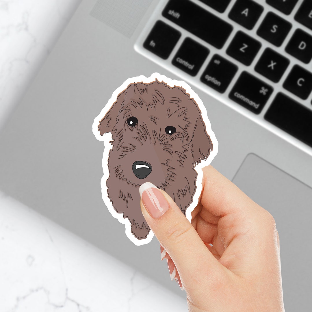 Brown Doodle Sticker | Brown Goldendoodle | Laptop Vinyl Decal - Etsy