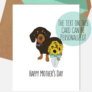 Dachshund Mothers Card | Happy Birthday, Mom! - Etsy