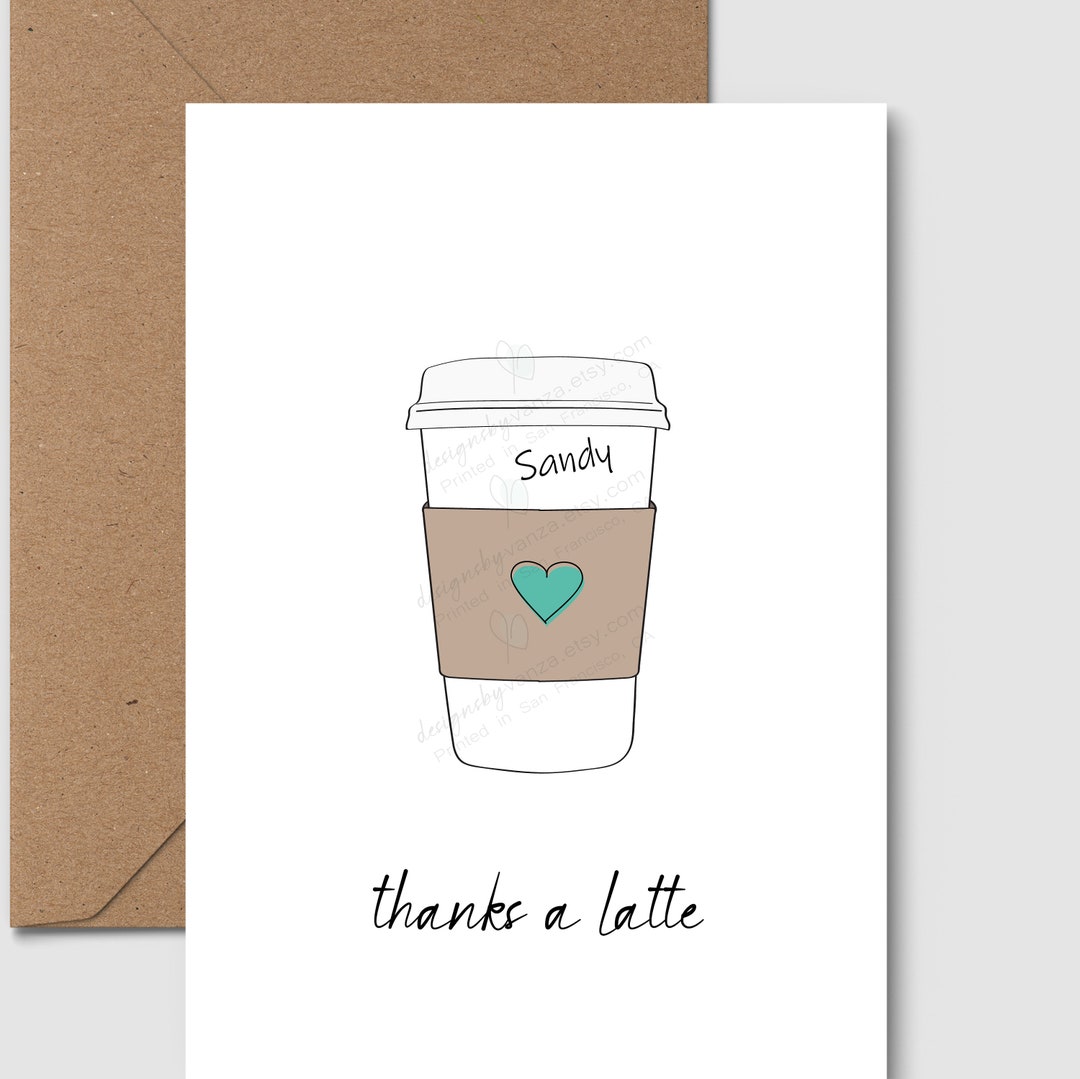 Coffee Thank You Cards | Thanks a Latte - Etsy