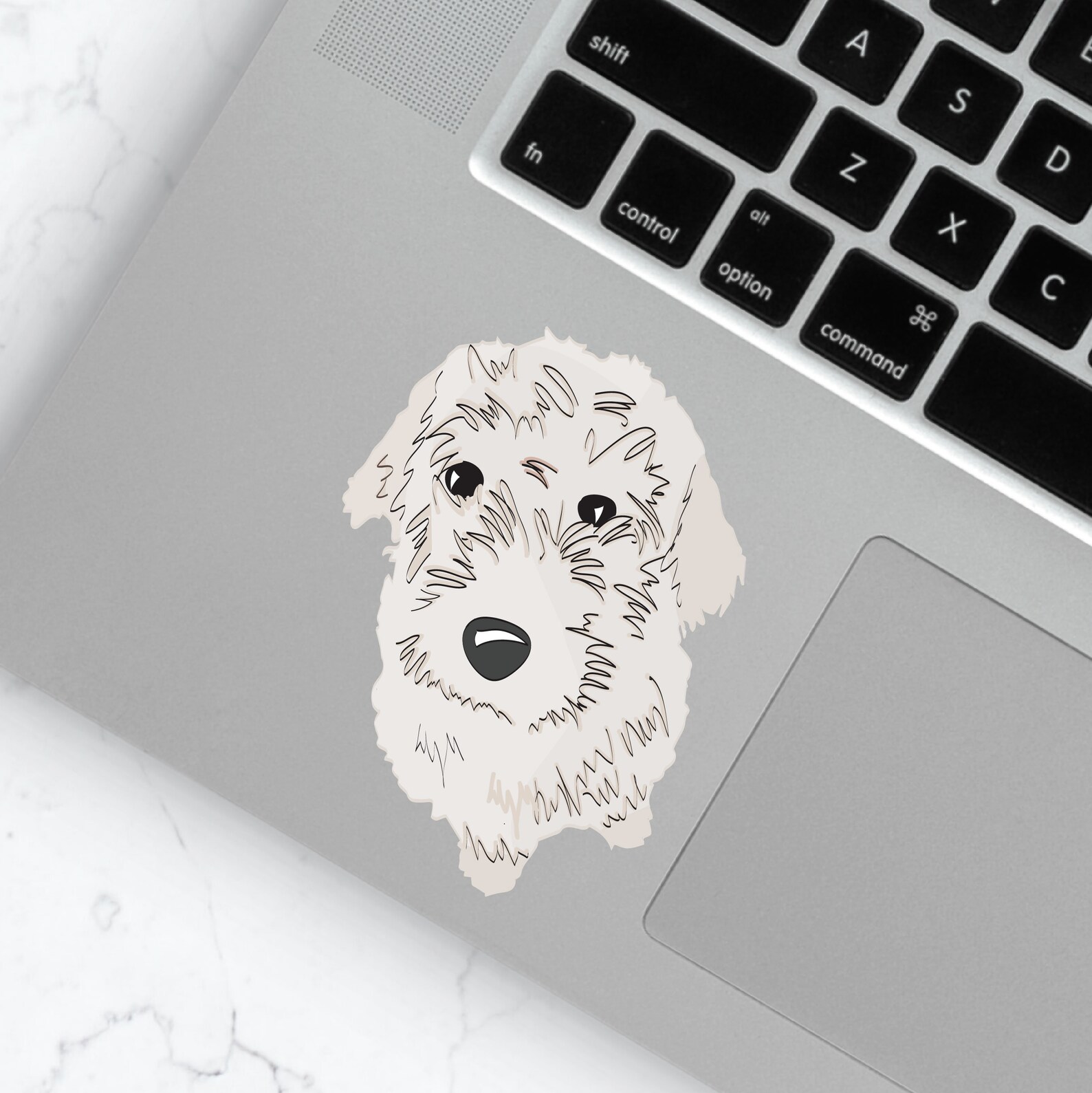White Doodle Sticker White Goldendoodle Laptop Vinyl Decal - Etsy
