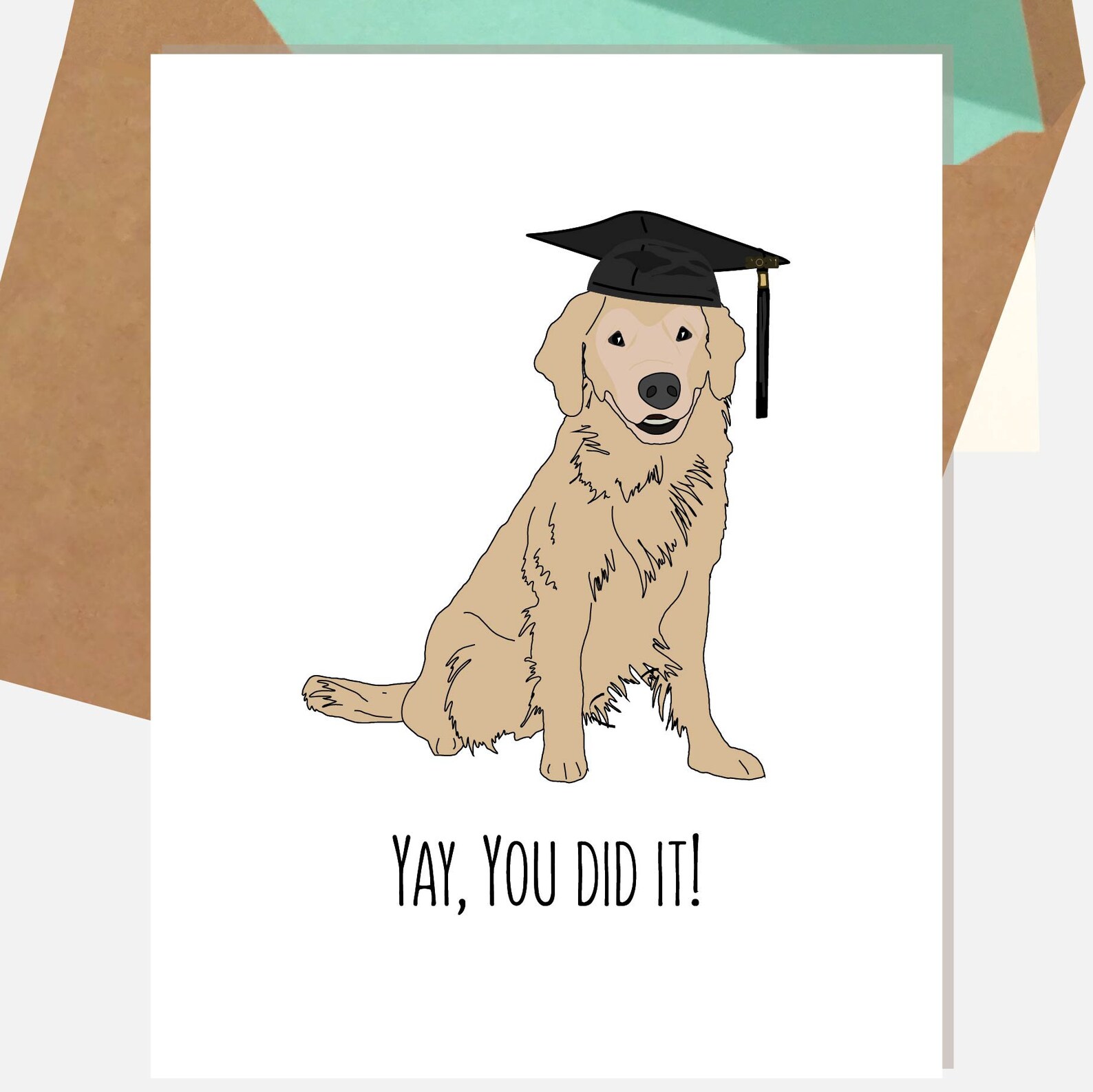 Golden Retriever Graduation Card Congratulations 2021 Grad - Etsy