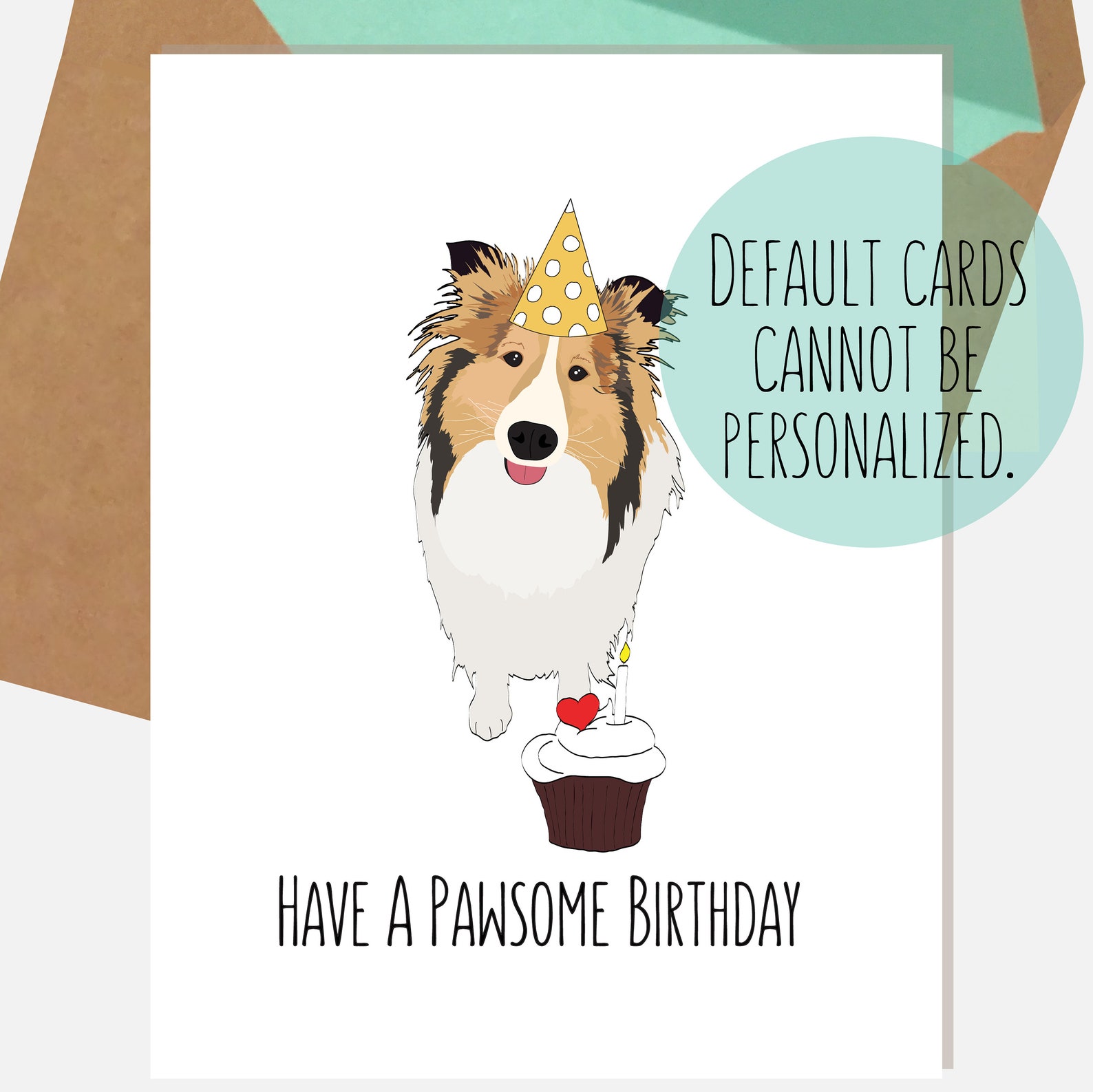 Collie Birthday Card | Have a Pawsome Birthday | Custom Dog Card - Etsy