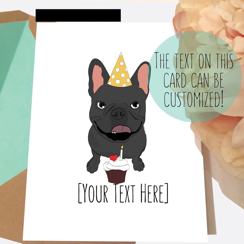 Dog Birthday Cards Black Frenchie Card Have a Pawsome | Etsy