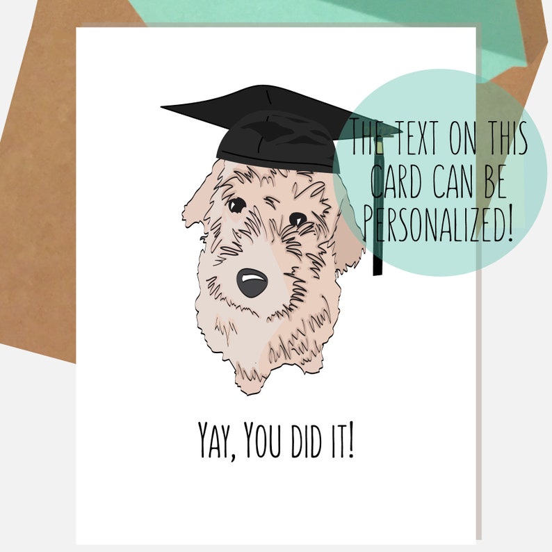 Doodle Dog Graduation Card Yay You Did It Congrats 2023 - Etsy