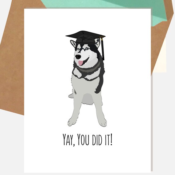 Siberian Husky Dog Graduation Card Congrats 2021 Grad - Etsy