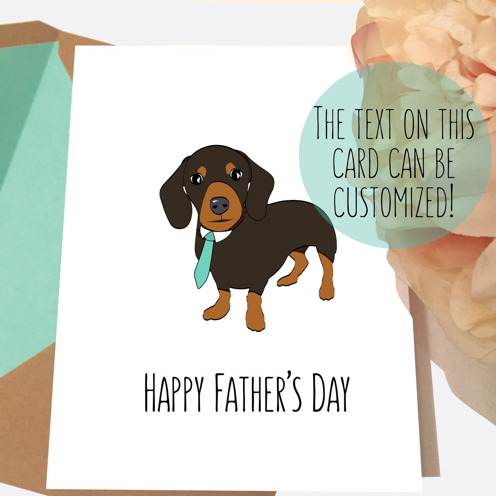 Dog Dad Father's Day Card Dachshund Card Happy - Etsy